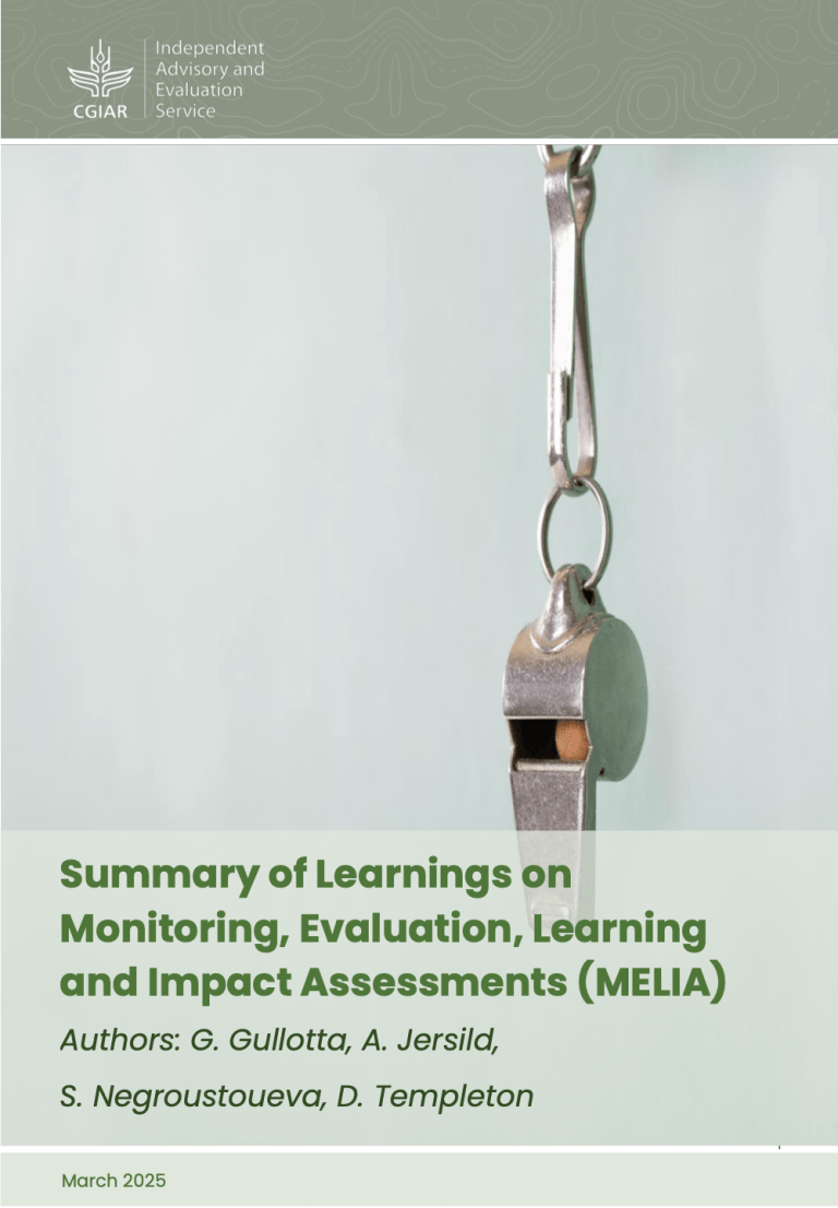 Summary of Learning on Monitoring, Evaluation, Learning and Impact Assessments (MELIA ...